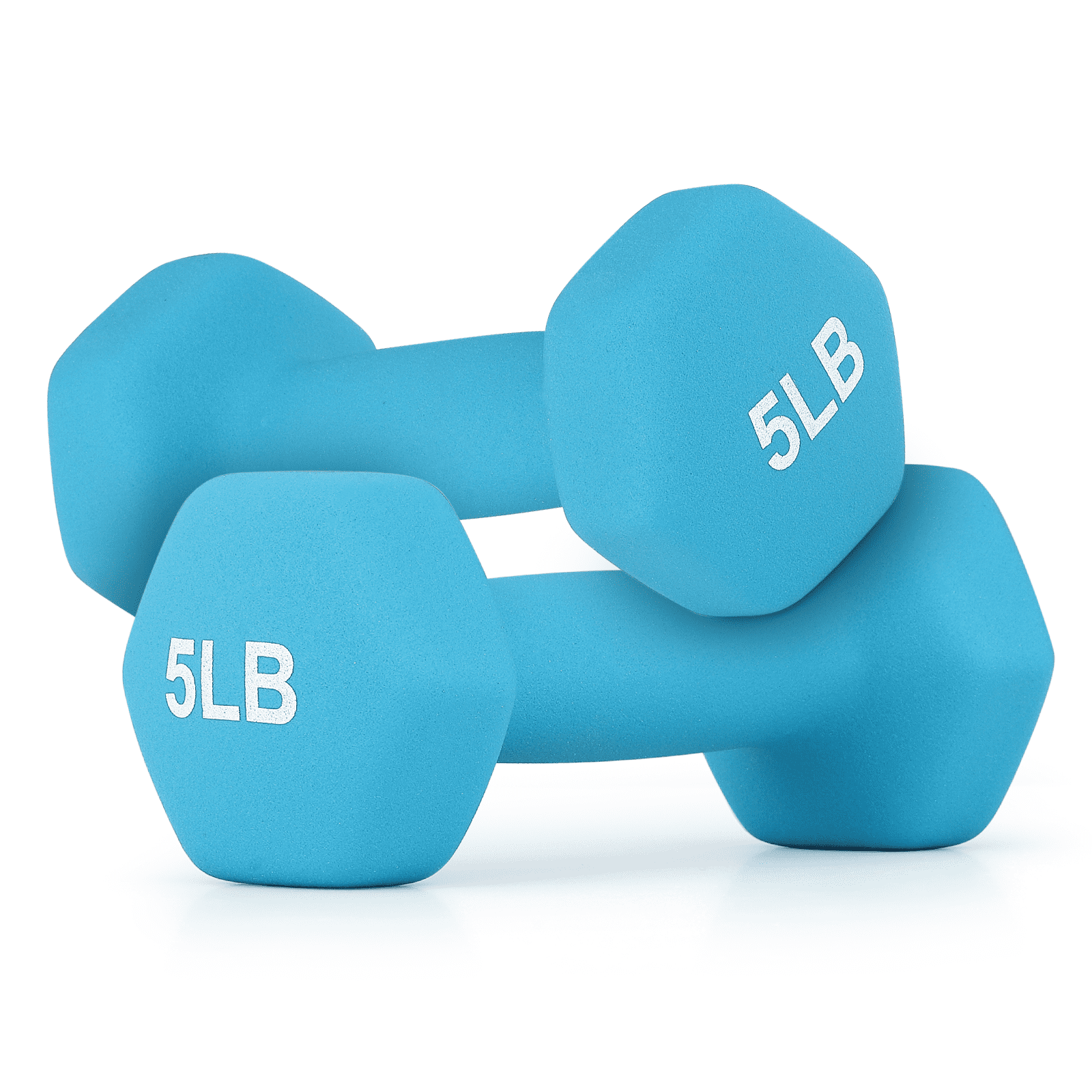 MADOG Neoprene Coated Dumbbell Set, Hexagonal Design, 5 lb Hand Weights ...