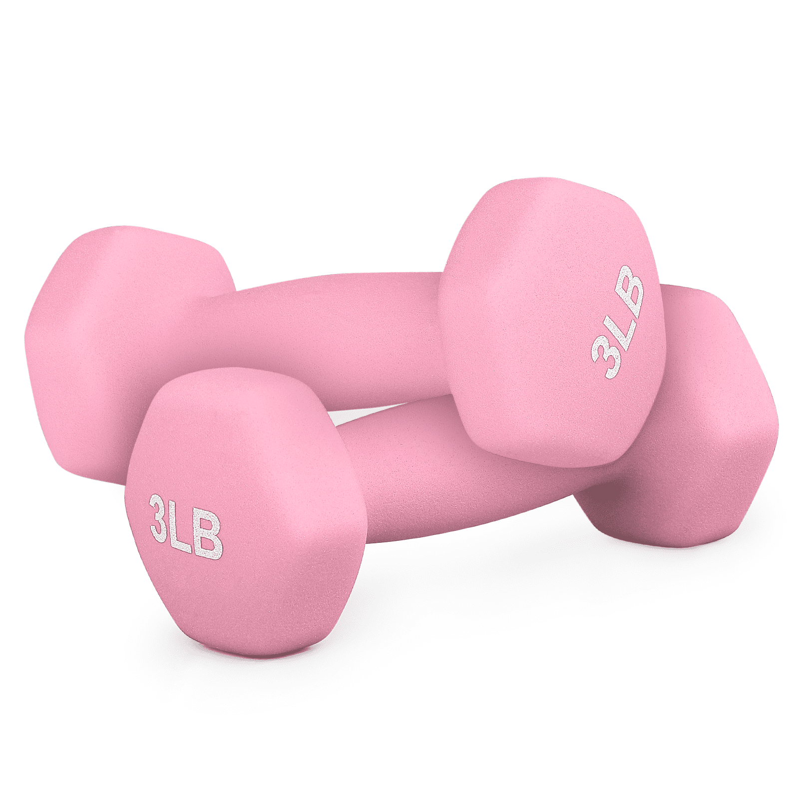 MADOG Ergonomic Design Neoprene Coated Dumbell, Pink, 6 lbs, 2 Count ...