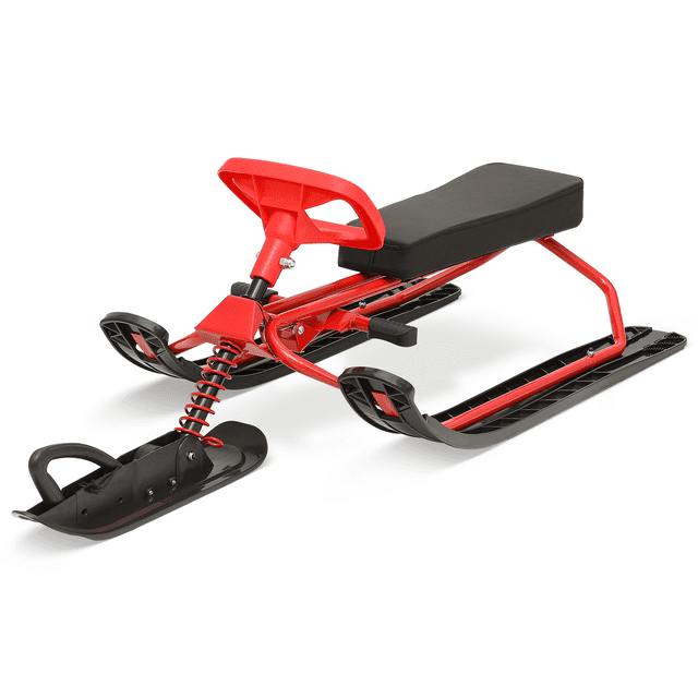 MADOG Large Steering Snow Racer Sled, 48'' Kid's Adult Ride with Pull ...