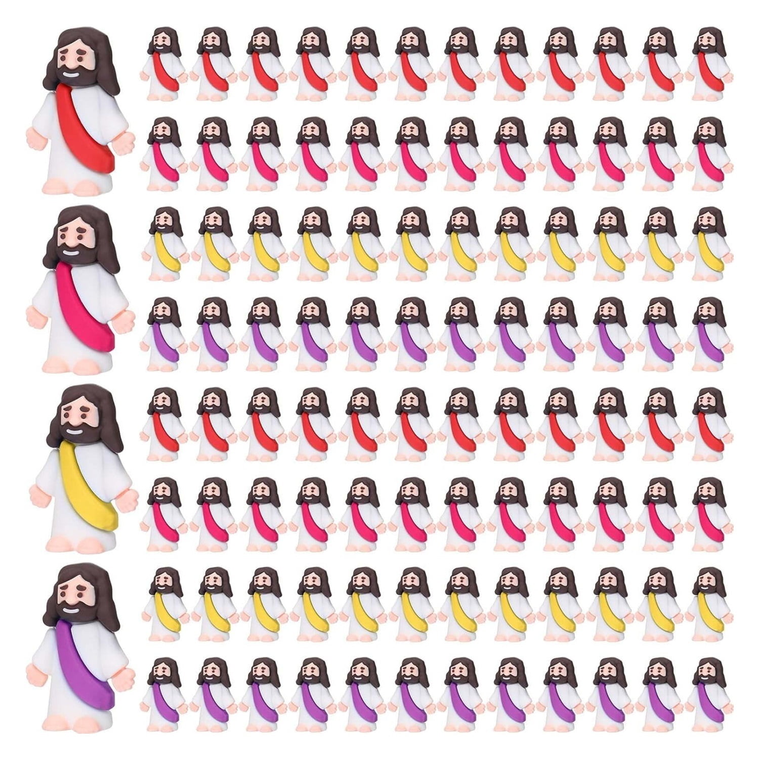 MAE 100 Pack Mini Jesus Figurines Bulk Little Jesus Figures Toys ...