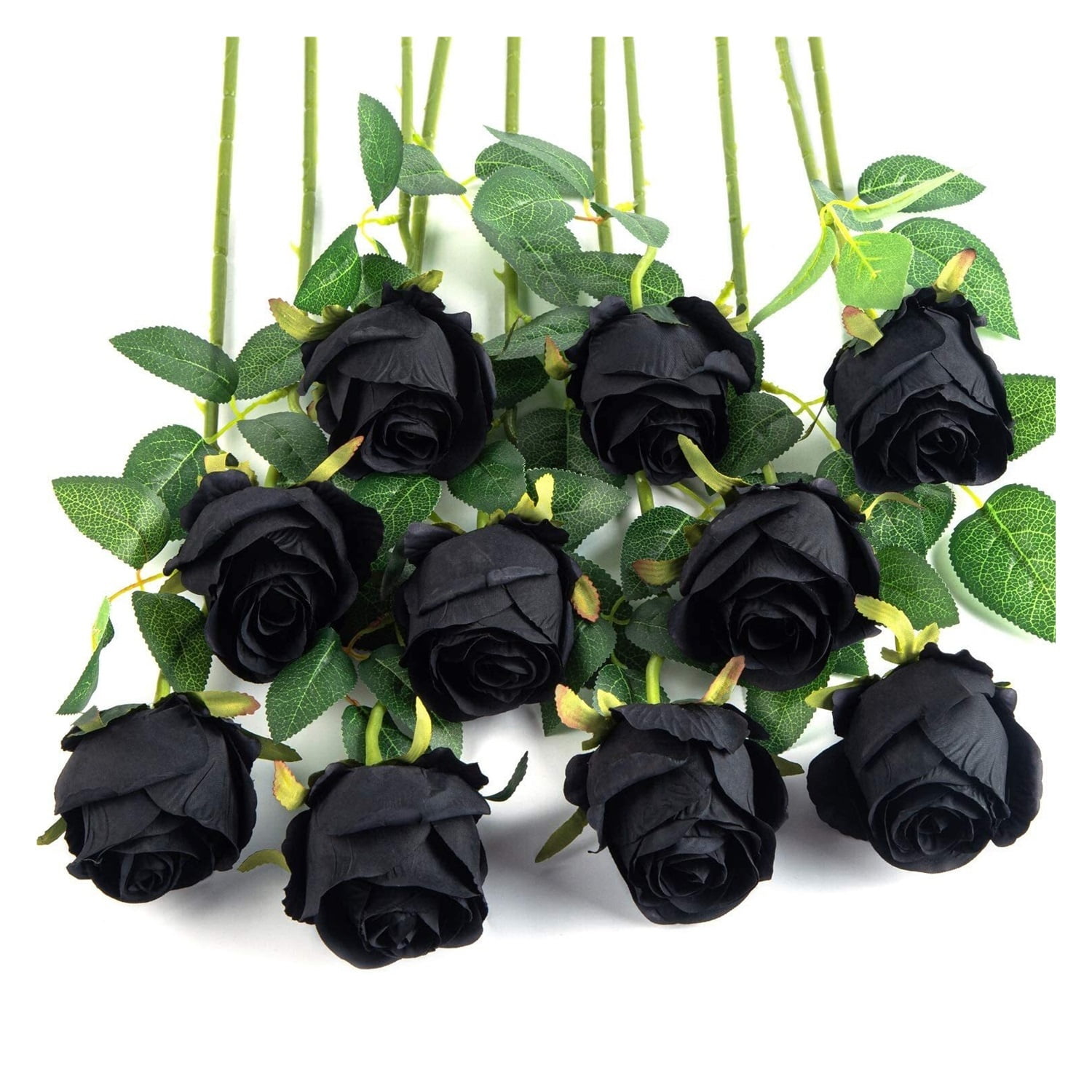 MAE 10pcs Artificial Rose Flowers Long Stem Fake Silk Roses for DIY ...