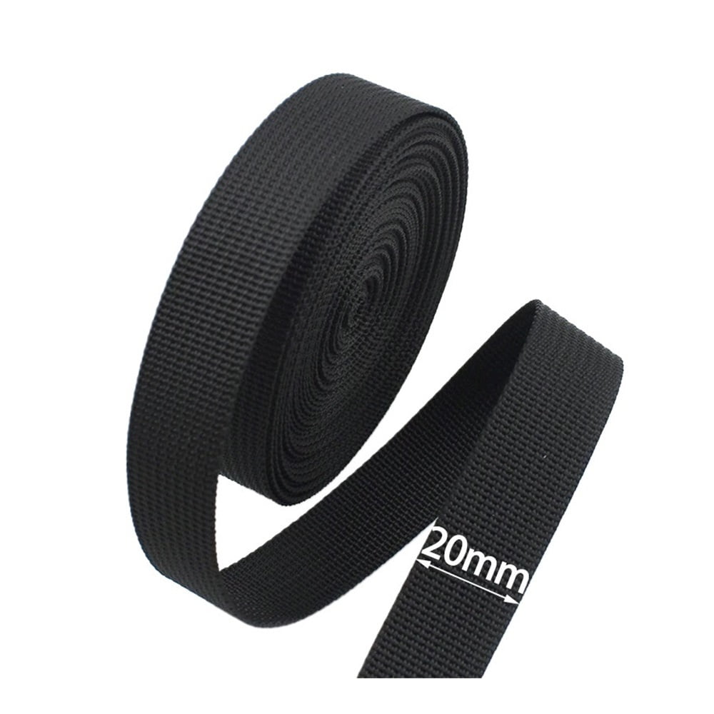 MAE 2-20Meters 20-50mm Nylon Webbing 1mm Thick Black Sewing Ribbons ...