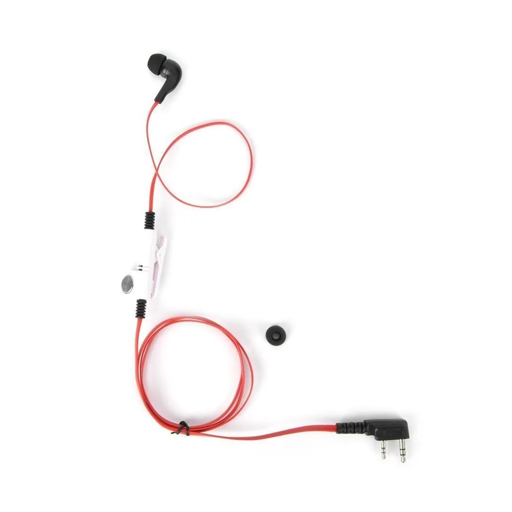 MAE 2 Way Earphone PTT Mic 2 Pin for Kenwood Baofeng Two Way Radio ...