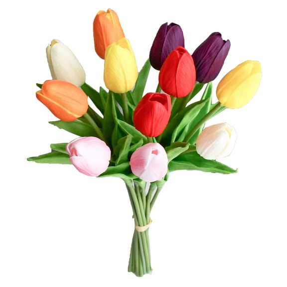Fake Flowers Tulips Artificial Flower 15pcs Real Touch PU 14" for ...
