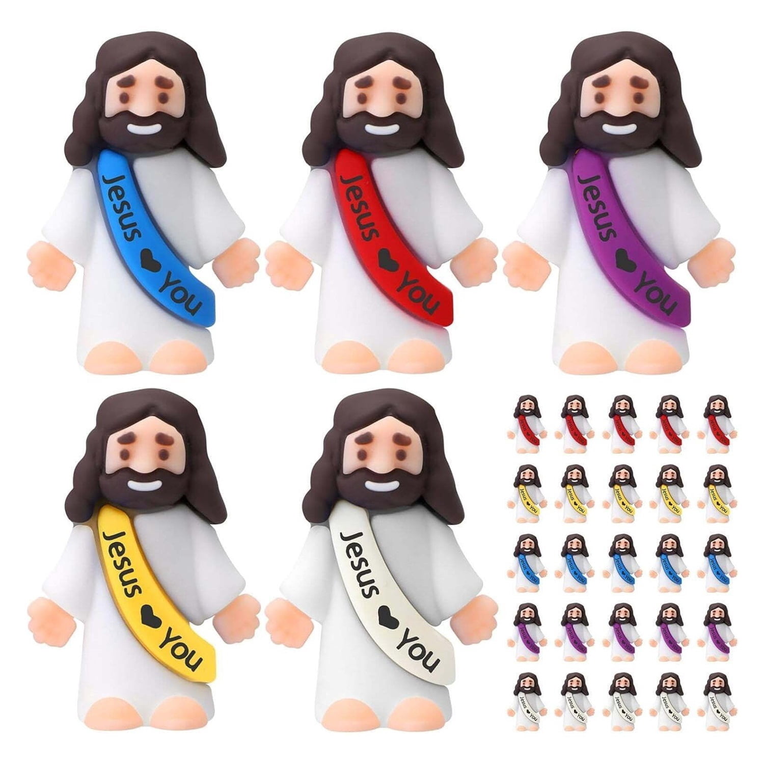 MAE 50 Pcs Little Jesus Figures Original Design Jesus Love You Mini ...