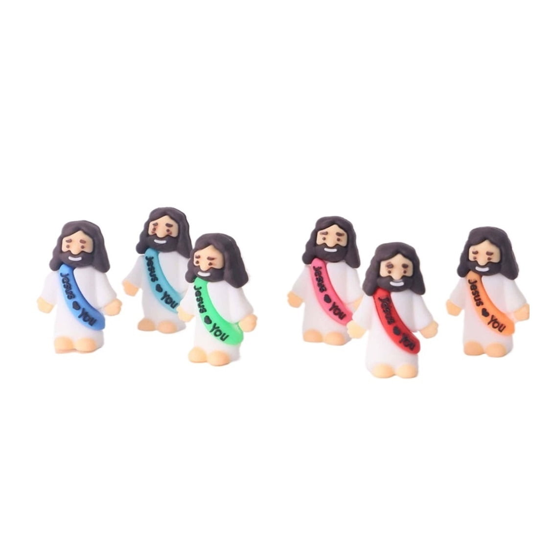 MAE 50Pcs Little Jesus Figures Jesus Love You Mini Rubber Jesus Toys to ...