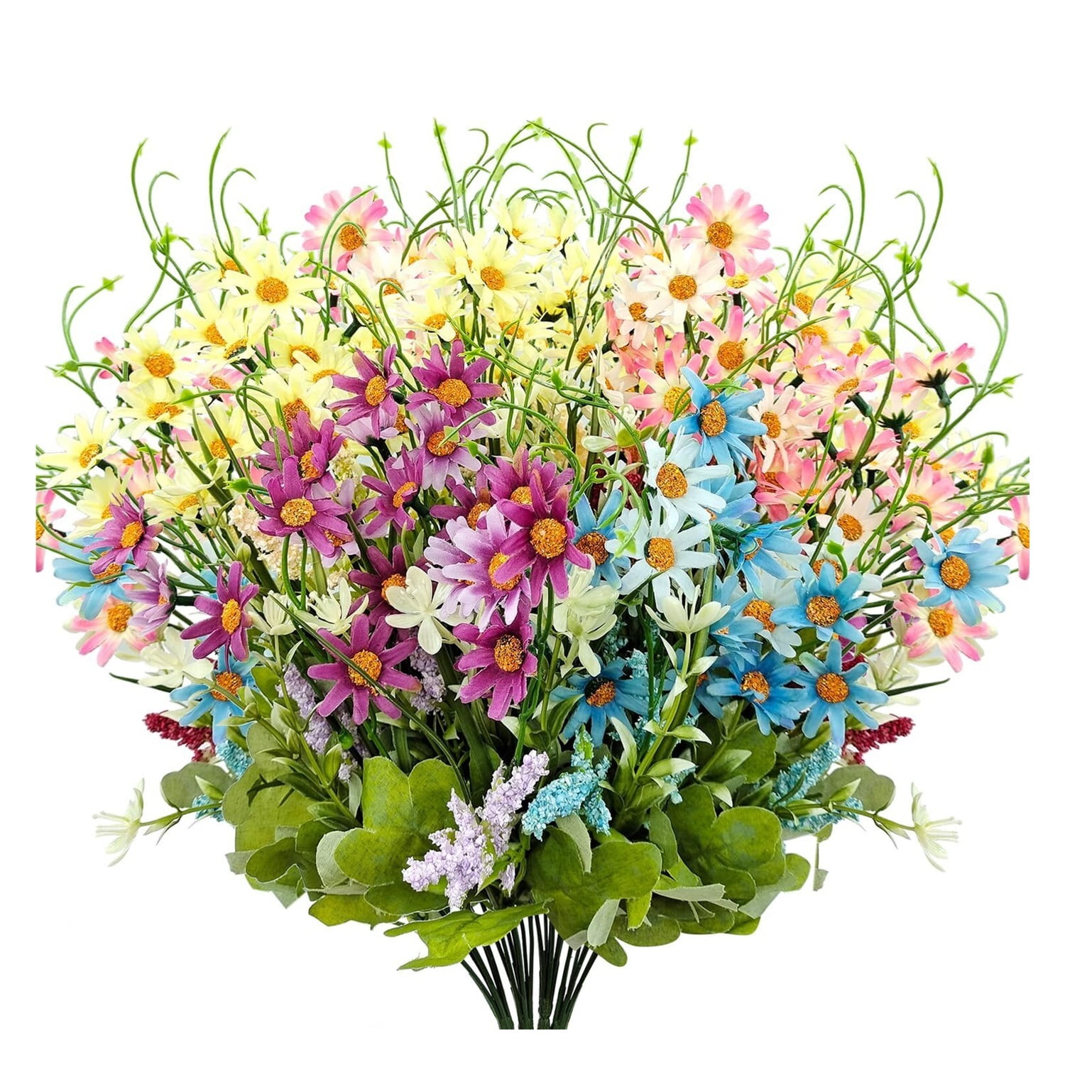 MAE Silk Artificial Daisy Flowers Fake Floral Bulk UV Resistant ...