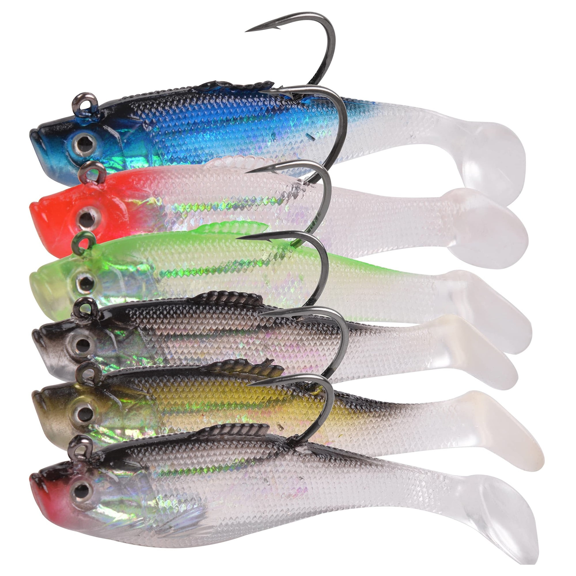 MAE Soft Fishing Lures Swimbait Jig Heads Paddle Tail Swim Bait Pre ...