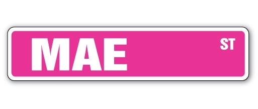 MAE Street Sign Childrens Name Room Sign | Indoor/Outdoor | 30" Wide ...