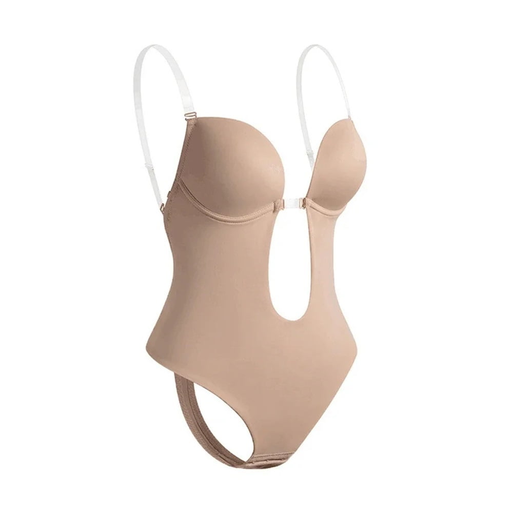 MAE Women Full Body Shaper Bra Backless Bodysuit Thong Invisible ...