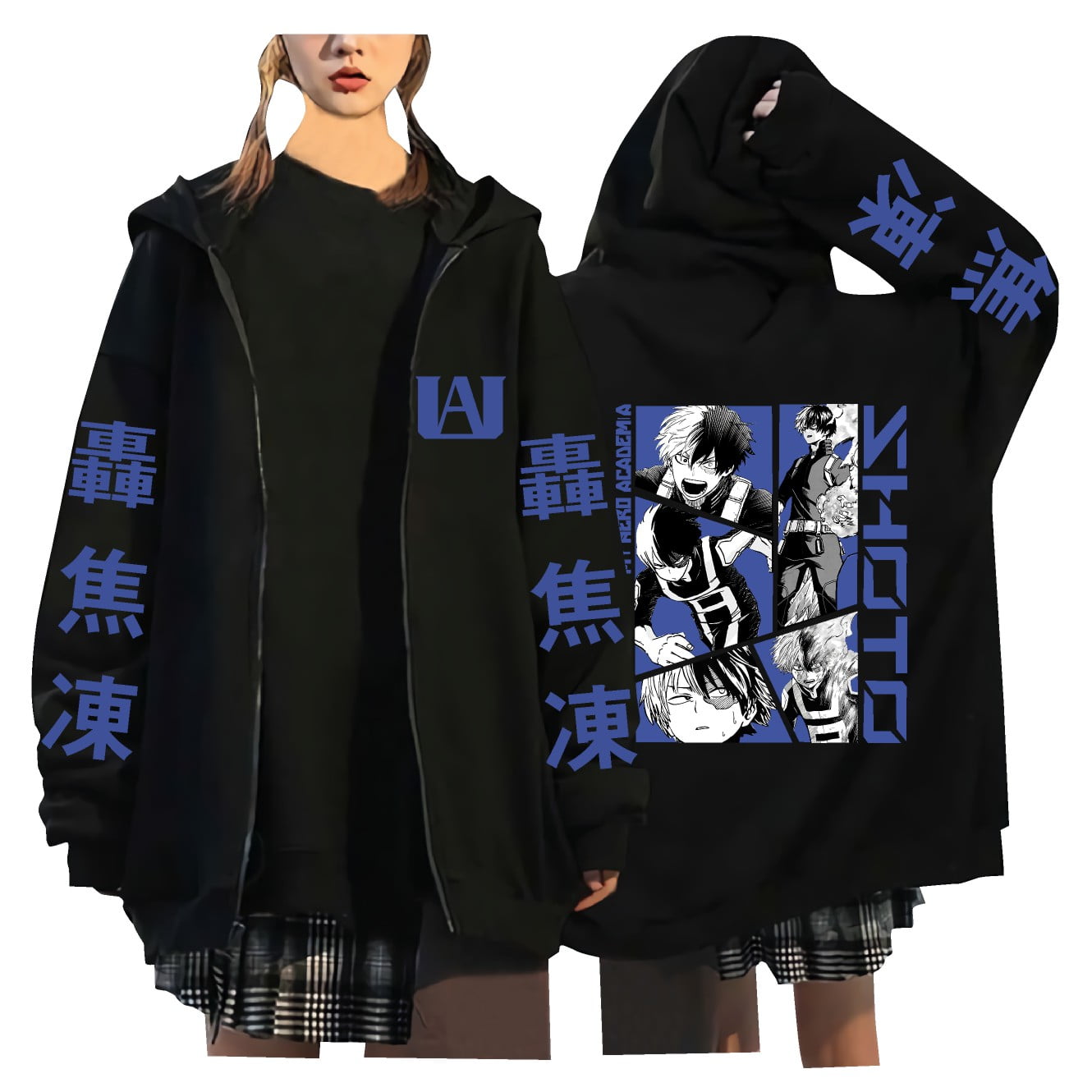 MAECKYRR My Hero Academia Hooded Zipper Sweatshirt Bakugo Katsuki Anime ...
