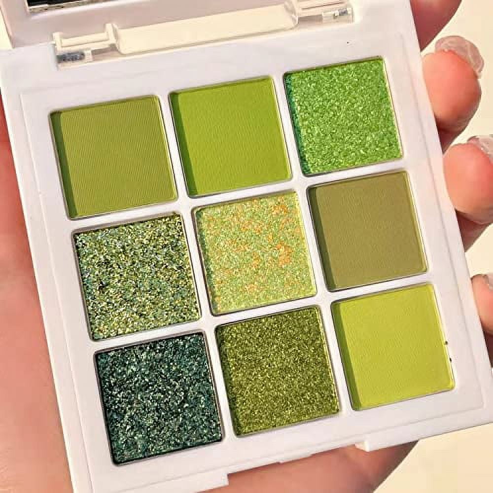 MAEPEOR Olive Green Eyeshadow Palette 9 Colors Stunning Matte Glitter ...