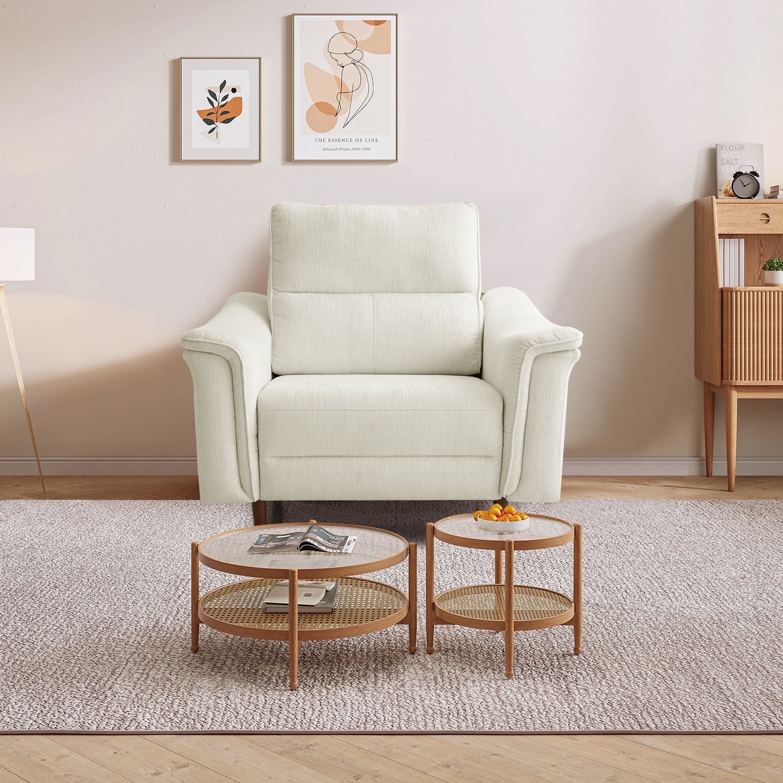 MAEVIS 44" Modern Chenille Sofa Couches, Single Luxurious Sofa Deep ...