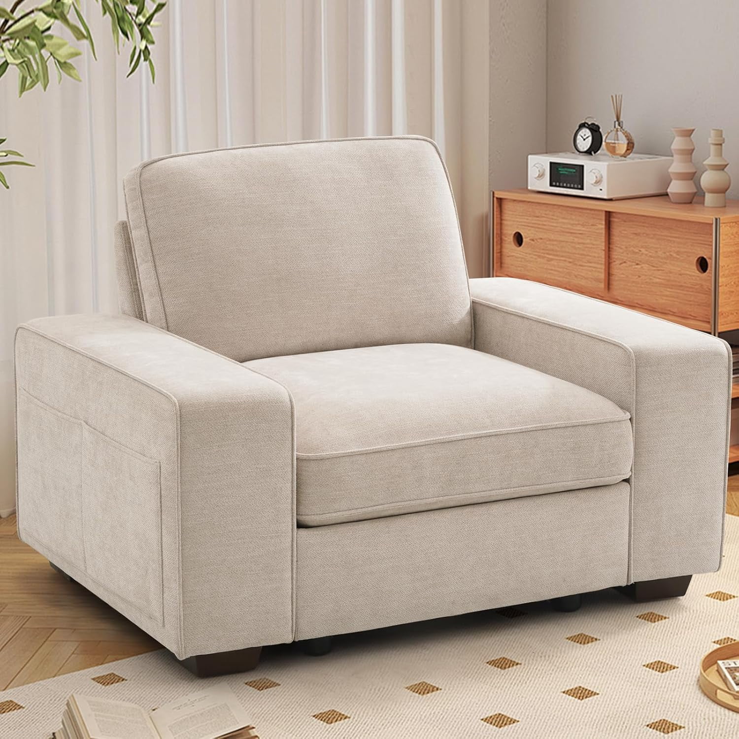 MAEVIS 45" Single Sofa Chair Deep Seat Modern Mini Sofa Couch for Small ...