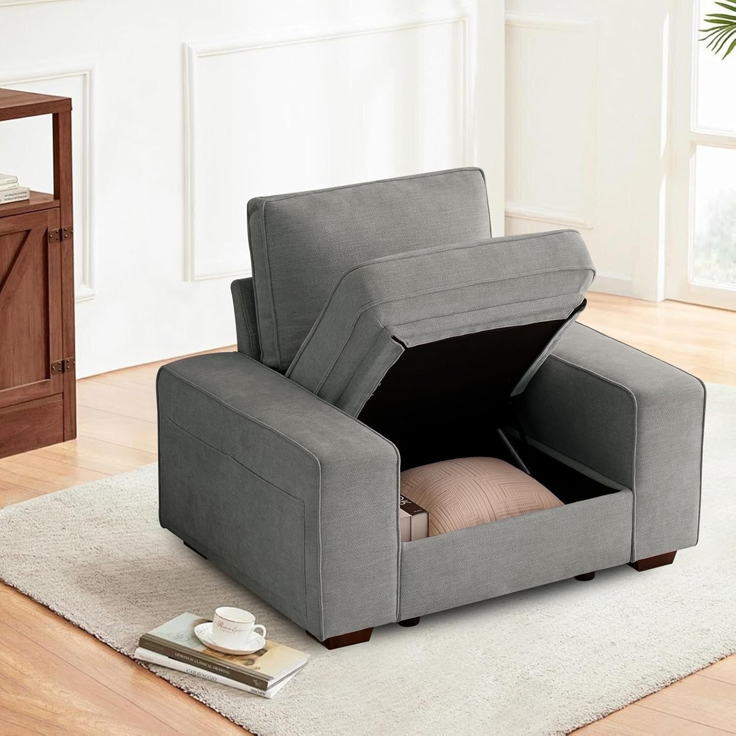 MAEVIS 45" Single Sofa Chair Deep Seat Modern Mini Sofa Couch for Small ...