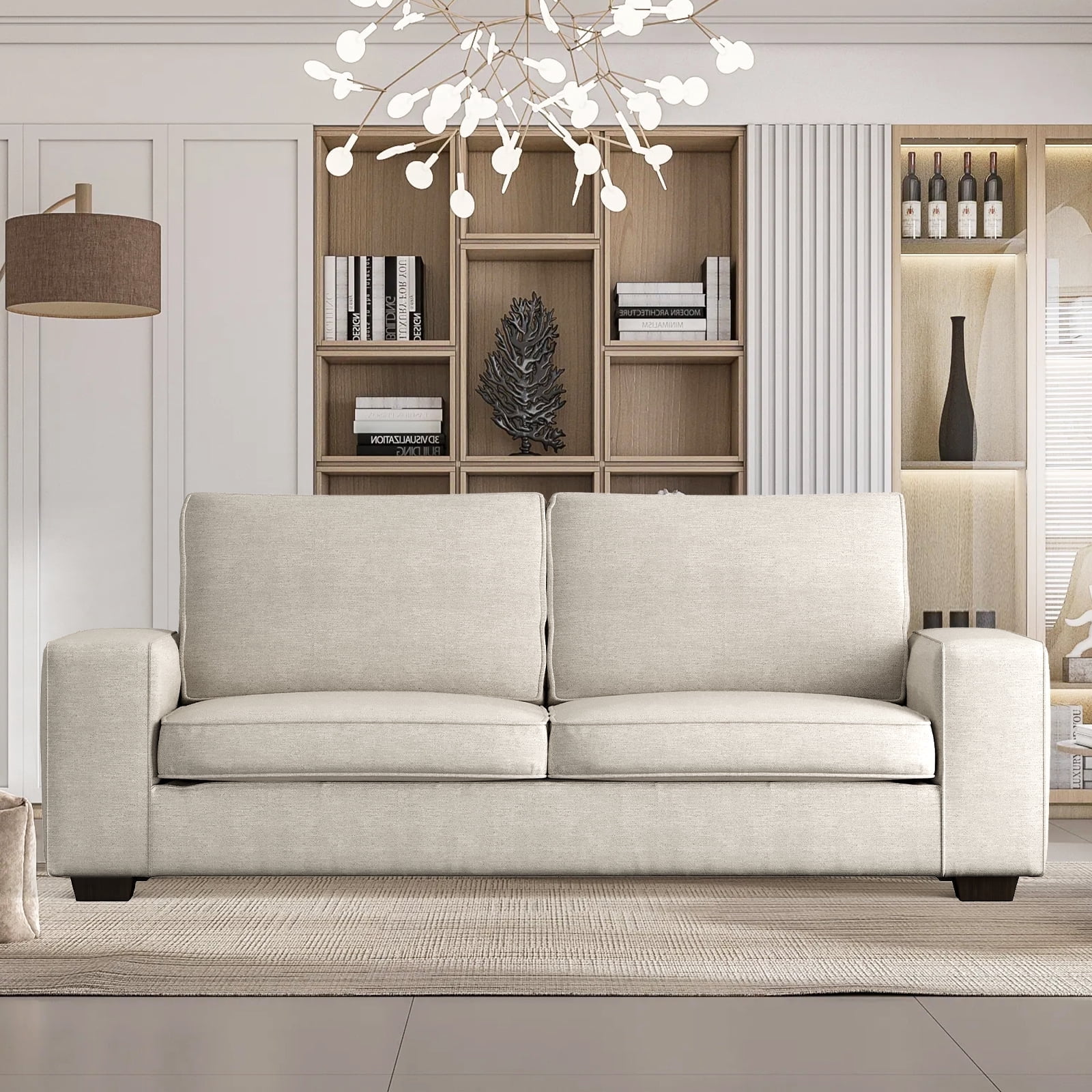 MAEVIS 88.58” Modern Sofas Couches for Living Room, Chenille Deep Seat ...