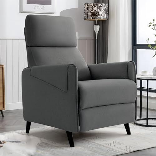 MAEVIS Wingback Pushback Recliner Chair，Modern Single Living Room Chair ...