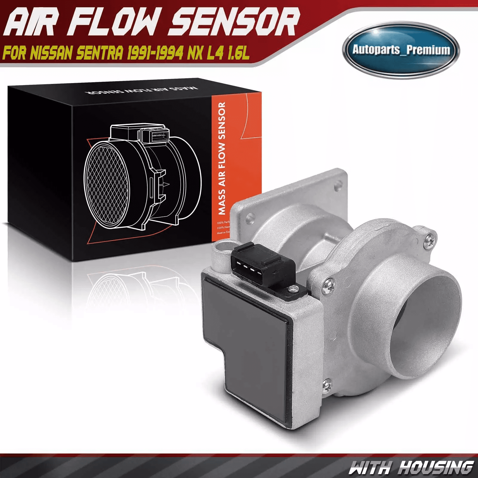 MAF Sensor Mass Air Flow Meter with Housing for Nissan Sentra 1991-1994 ...