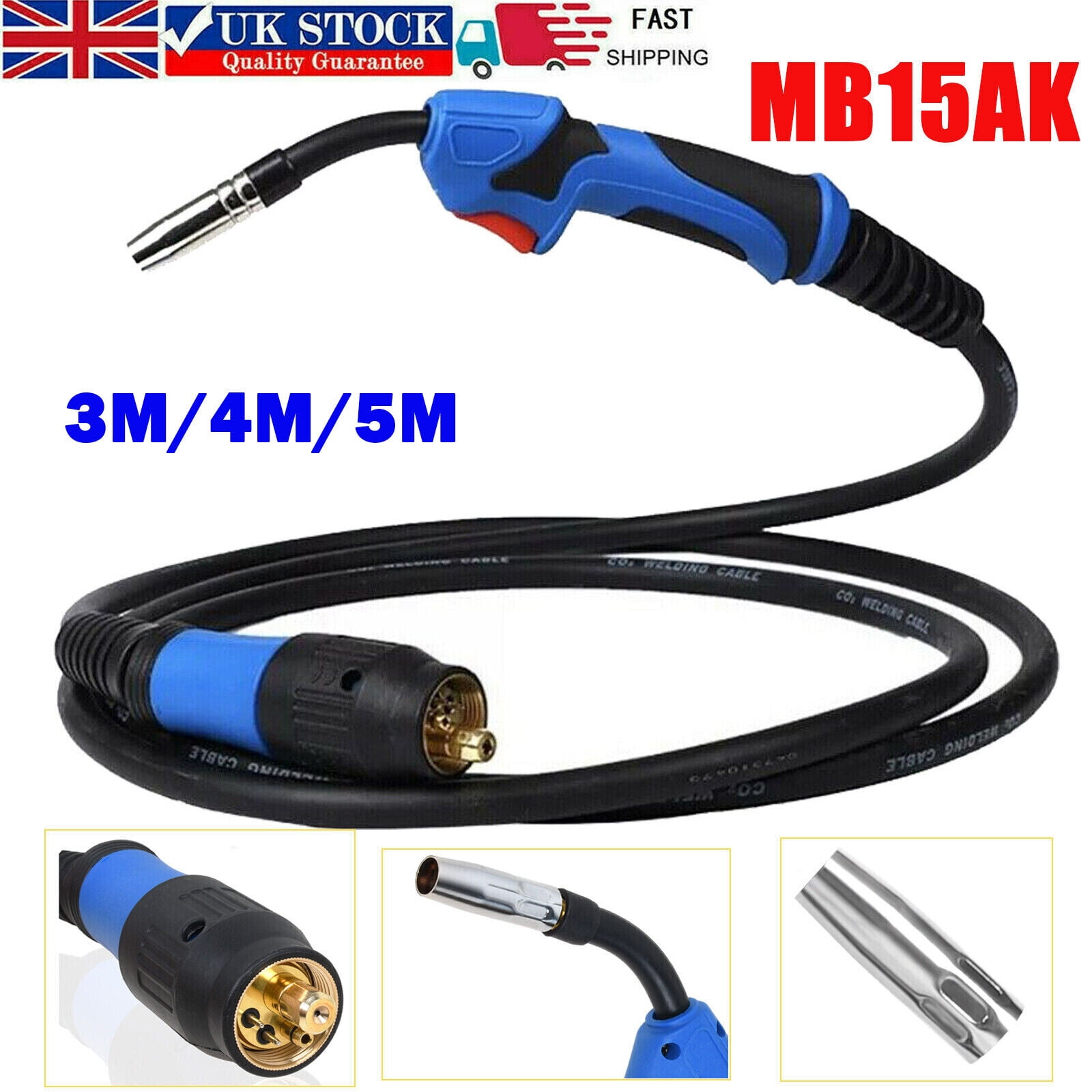 Mag Mig Welding Torch Mb15Ak Euro Connector 3/4/5M Gun Gas Conversion ...