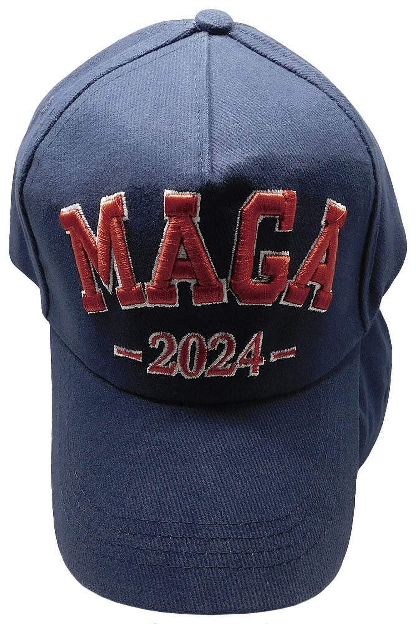 MAGA 3-D Letters -2024- Trump Navy Blue Acrylic Adjustable Embroidered ...