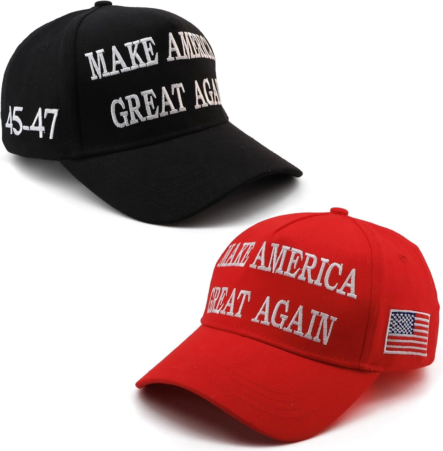Customer reviews for MAGA Hat, 2PCS 45-47 Trump 2024 Hat Make America ...