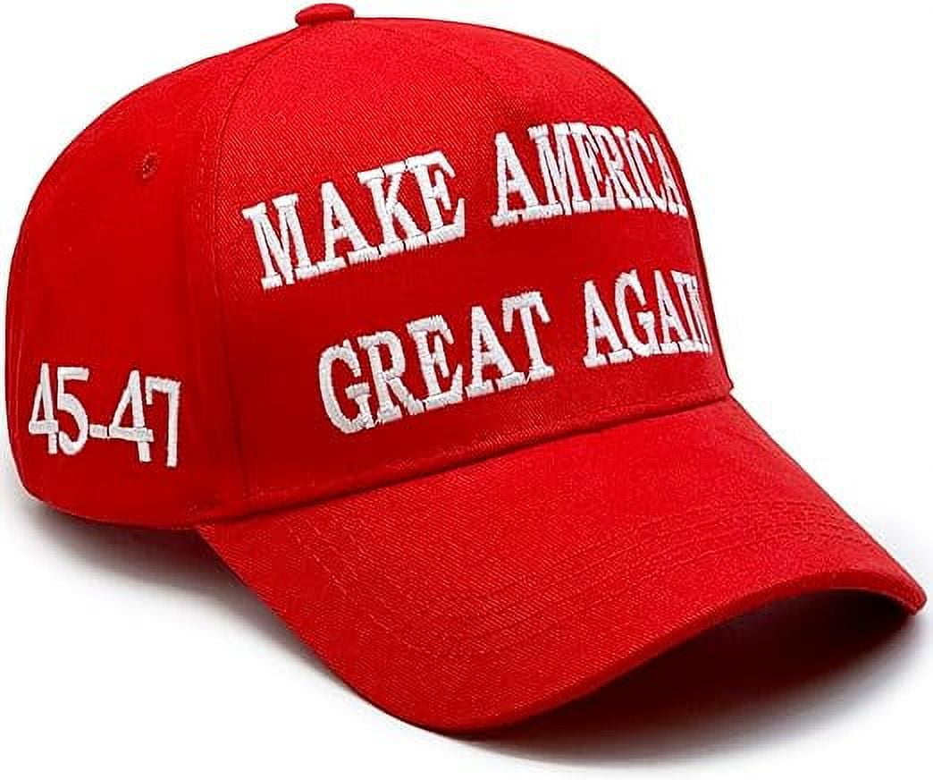 MAGA Hat Trump 2024 - Red Make America Great Again Cap with USA Flag ...