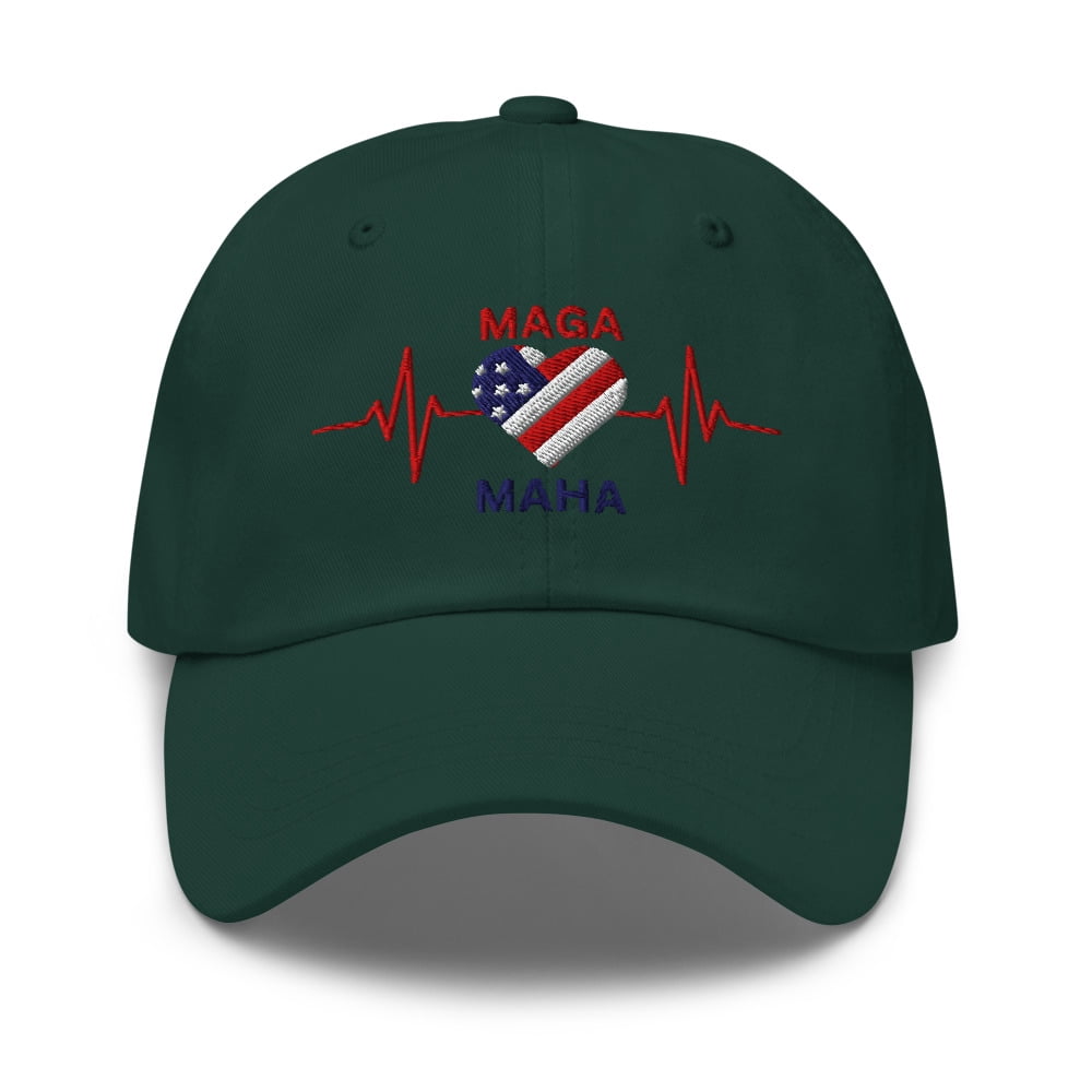MAGA MAHA Embroidered Dad Hat (Spruce) - Walmart.com