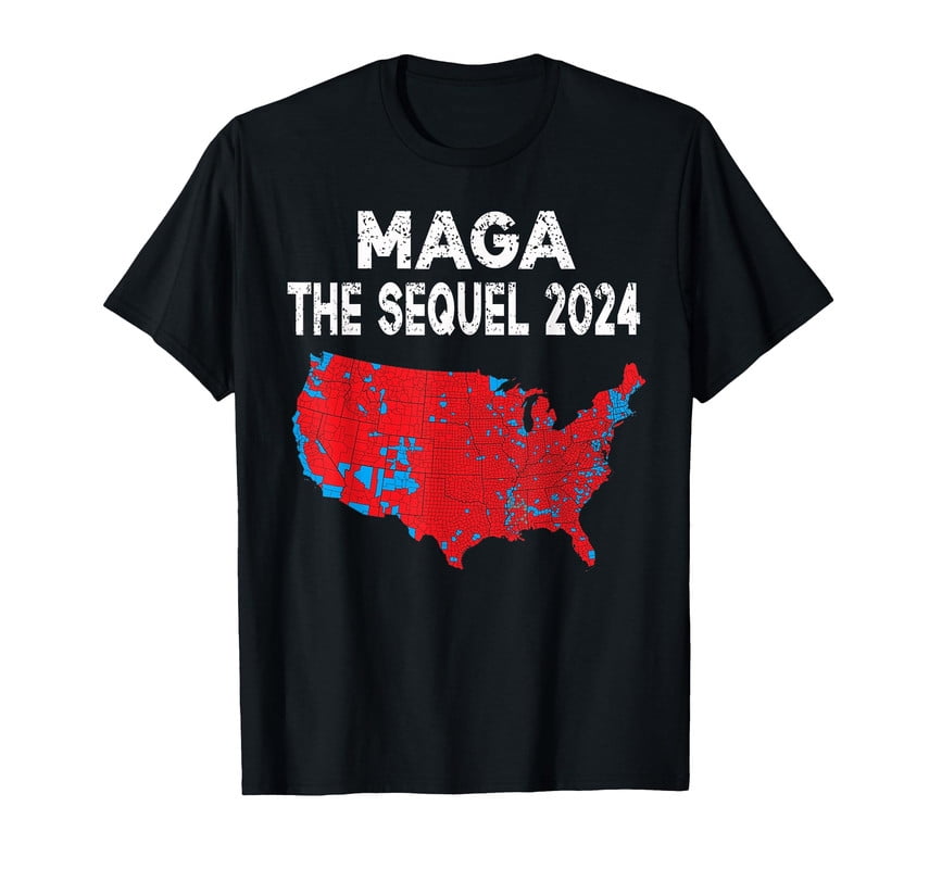 MAGA The Sequel President Trump 2024 Electoral Map Winner T-Shirt ...