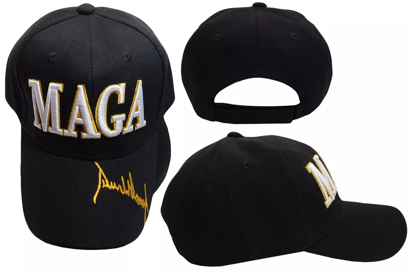 MAGA Trump WON Make America Great Again Signature Black Embroidered Cap ...