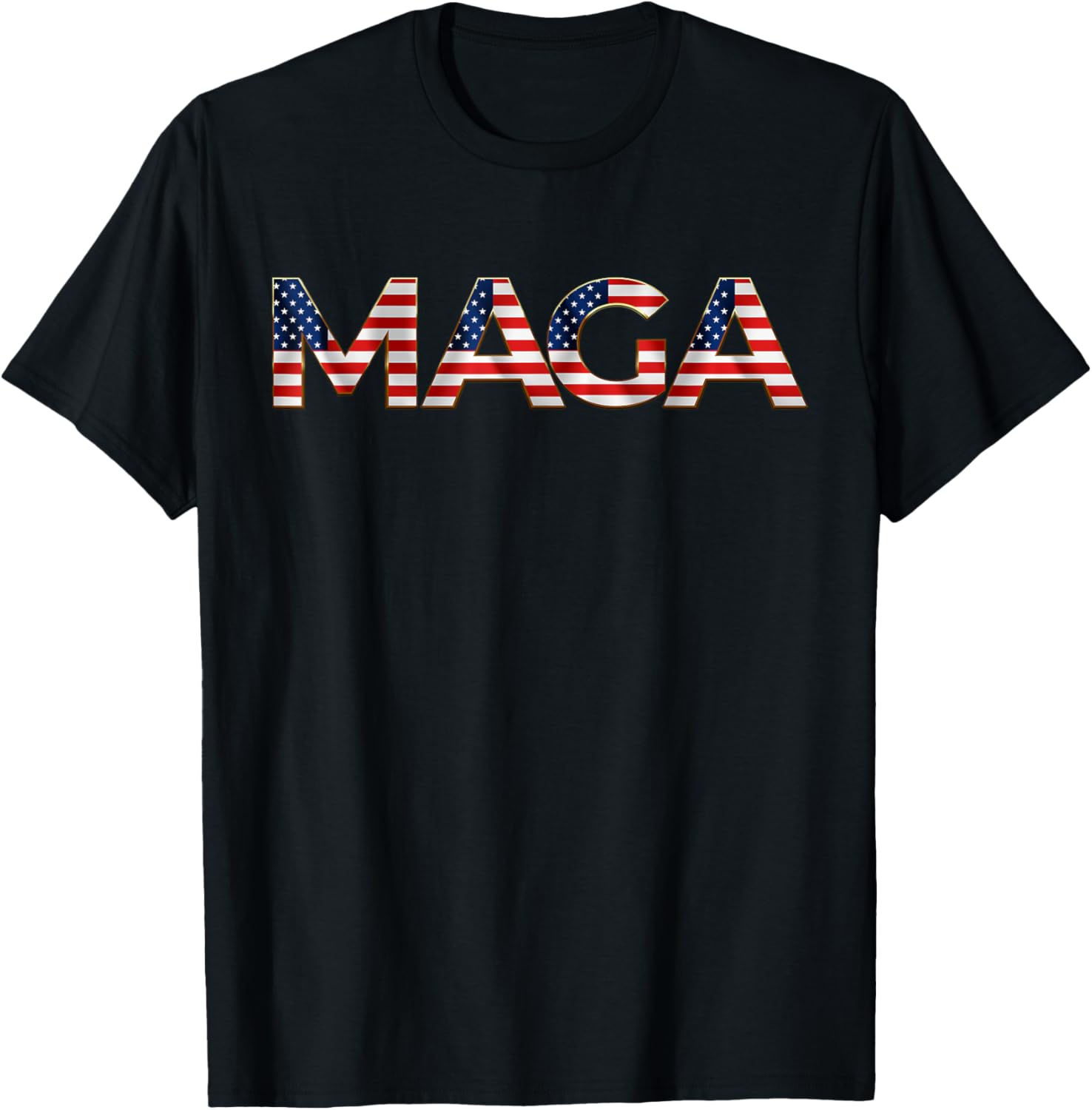 MAGA USA Flag Letters 4th of July 2024 President Trump Tee T-Shirt ...