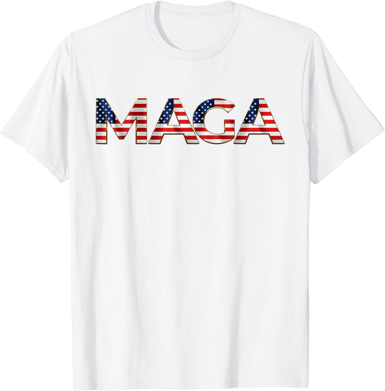 MAGA USA Flag Letters 4th of July 2024 President Trump Tee T-Shirt ...