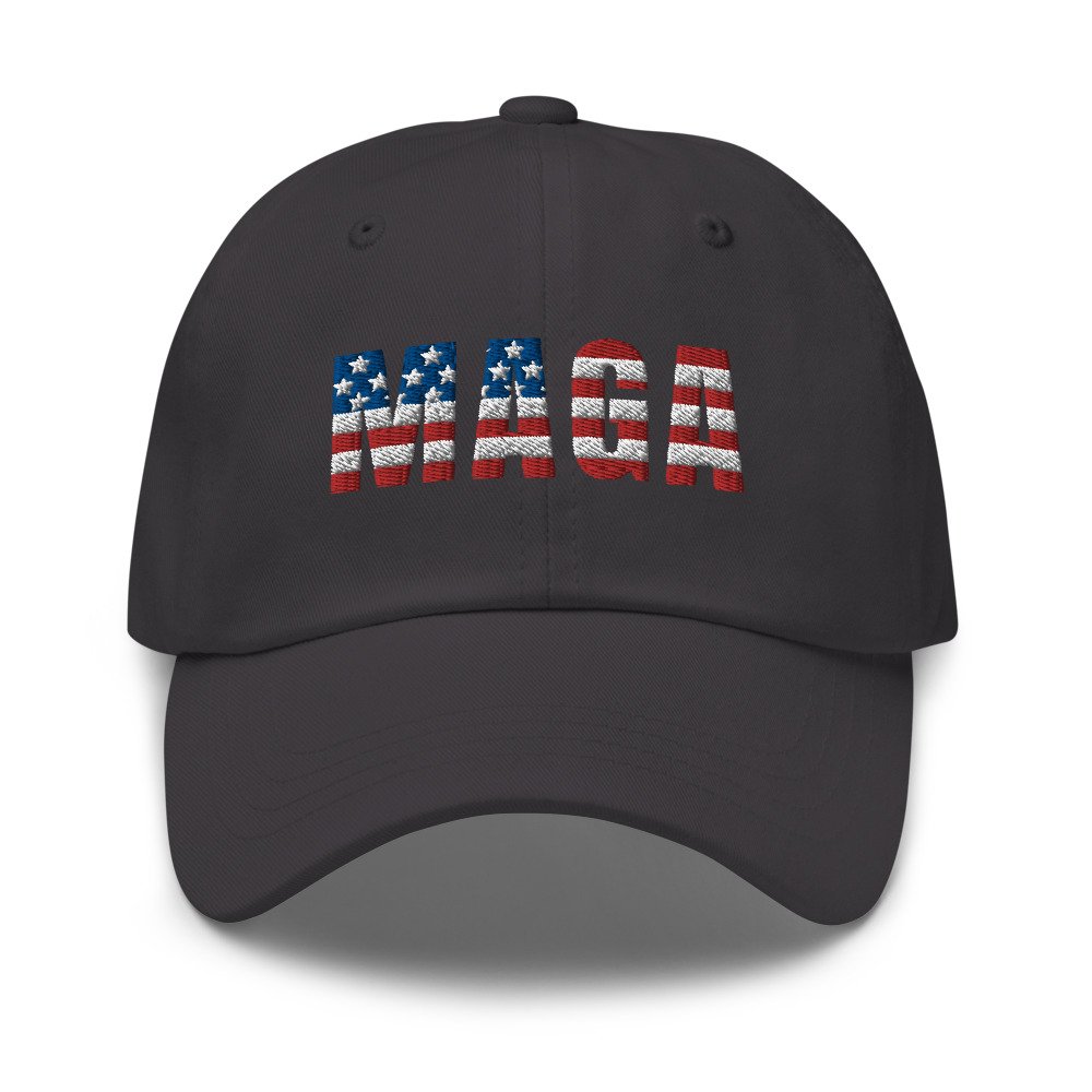 MAGA USA Flag Trump Campaign Dad Hat (Dark Grey) - Walmart.com