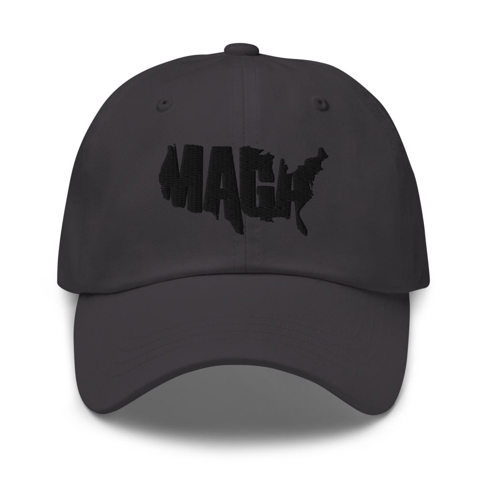 MAGA USA Map Embroidered Dad Hat Black (Dark Grey) - Walmart.com