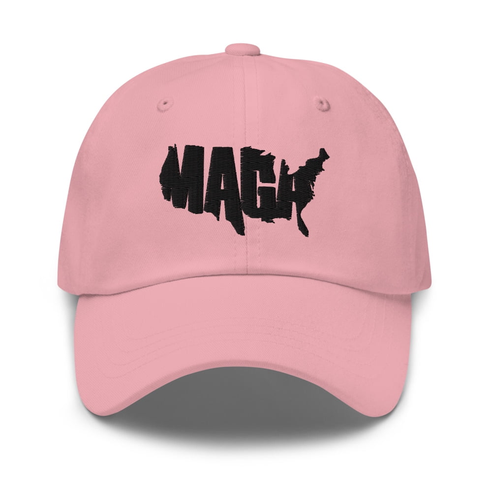 MAGA USA Map Embroidered Dad Hat Black (Pink) - Walmart.com