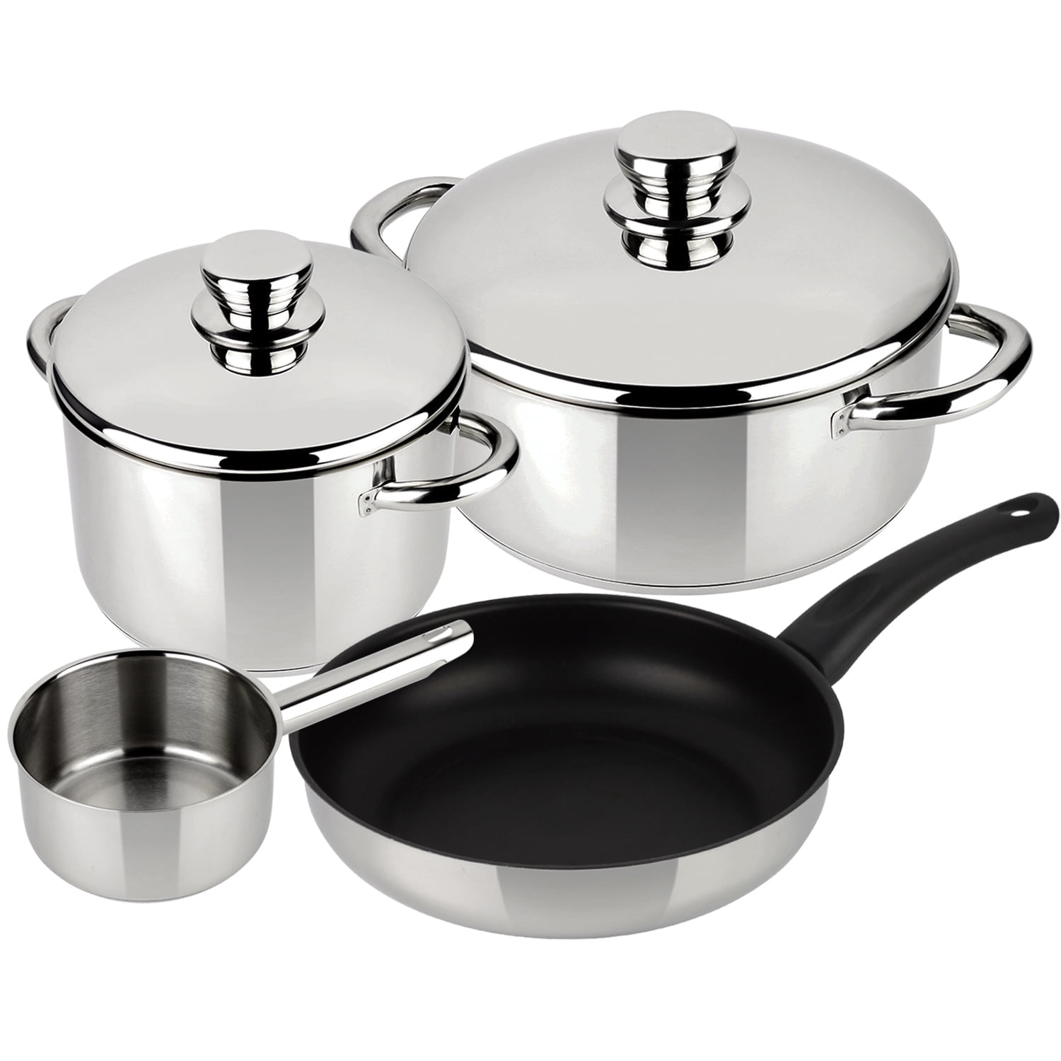 MAGEFESA Couple 6 Piece Stainless Steel Cookware Set, Oven Safe, Mirror ...