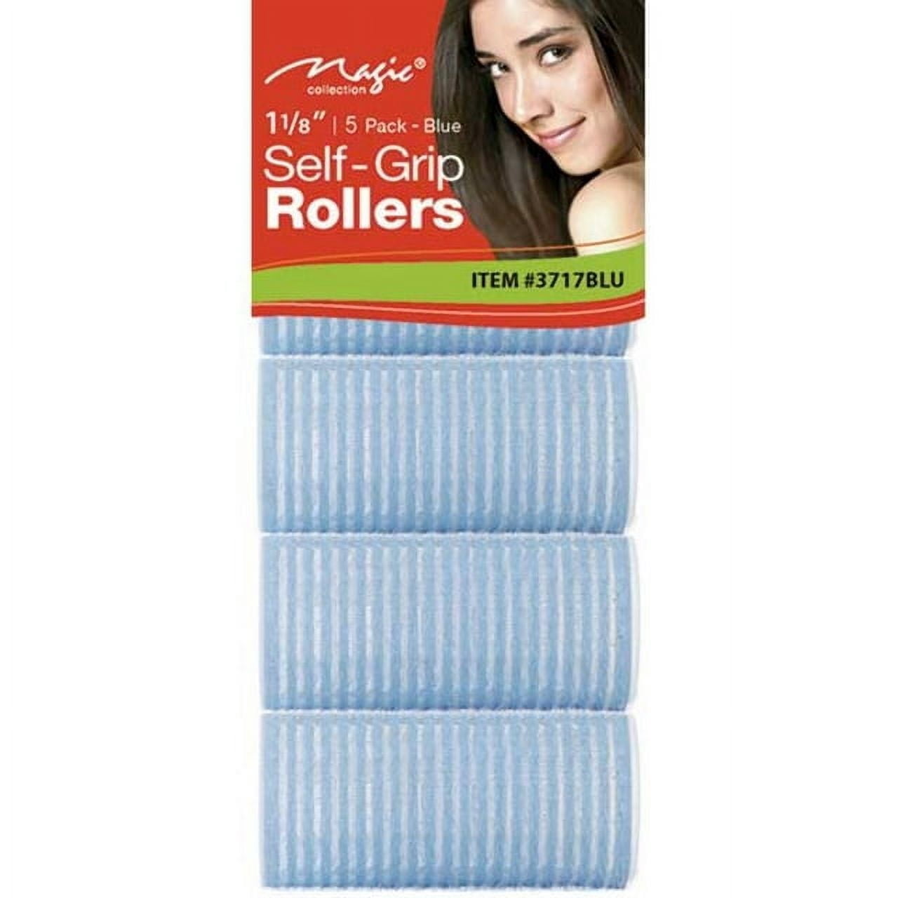 MAGIC COLLECTION - 1 1/8" Self-Grip Rollers 5PCs Large BLUE - Walmart.com