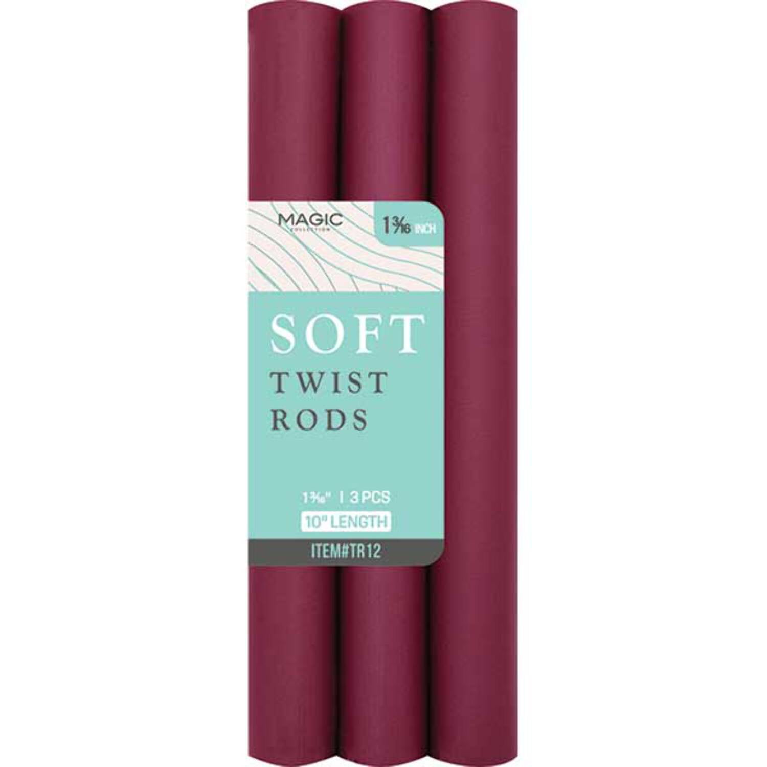 MAGIC COLLECTION - 1 3/16" 10" Soft Twist Rods 3PCs PLUM - Walmart.com