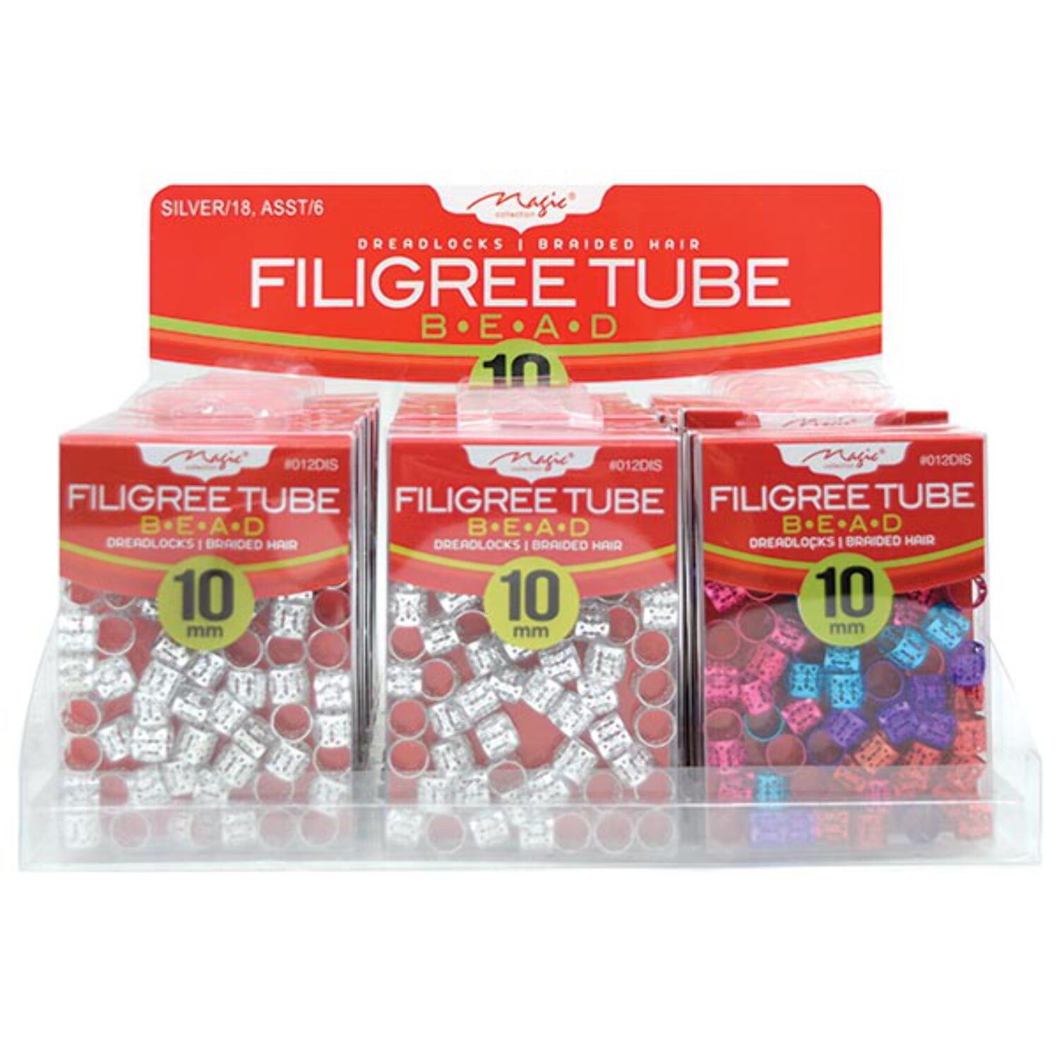 MAGIC COLLECTION - 10MM Filigree Tube Bead Assorted 36PCs 1 PACK ...