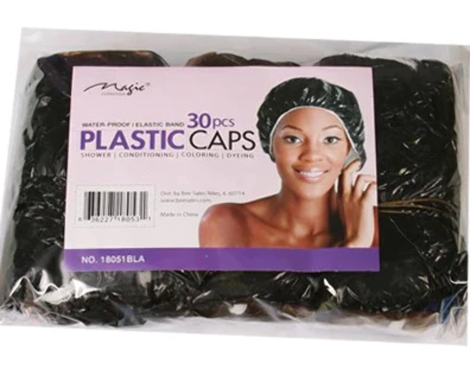 MAGIC COLLECTION - 30 Pieces Water Proof Plastic Cap BLACK - Walmart.com