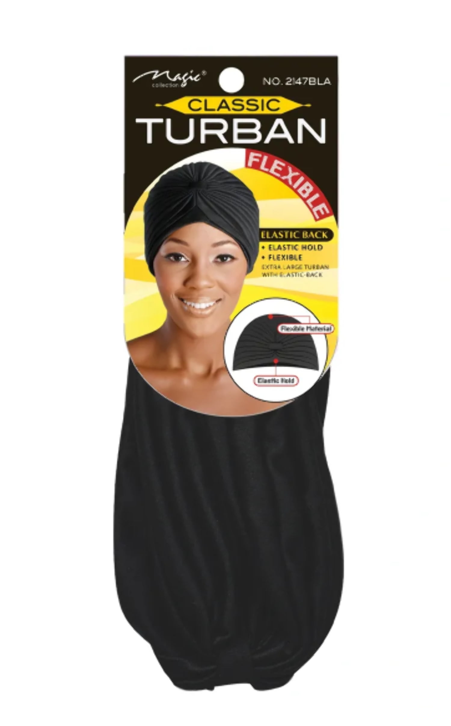 MAGIC COLLECTION - Classic Turban Hat BLACK - Walmart.com