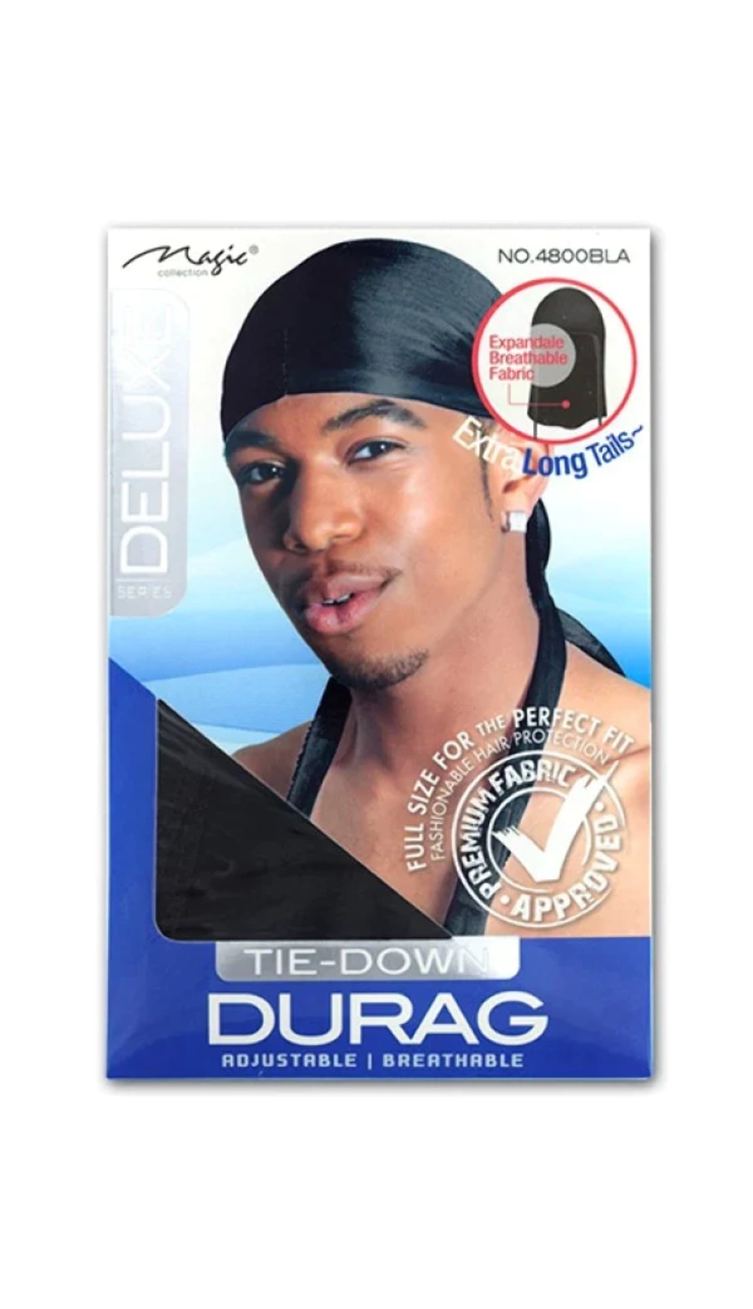 MAGIC COLLECTION - Deluxe Tie-Down Durag BLACK - Walmart.com