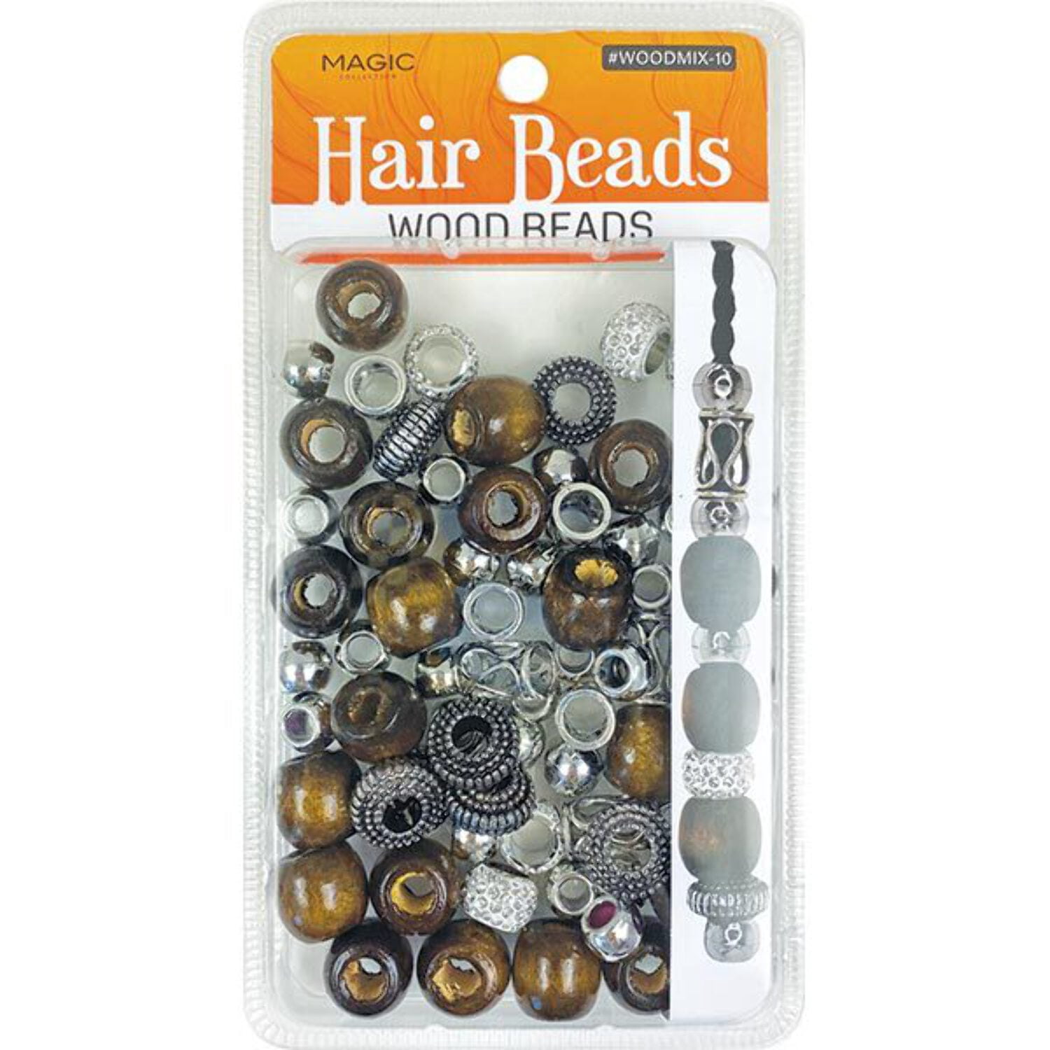 MAGIC COLLECTION - Hair Beads Wood Beads #WOODMIX-10 - Walmart.com