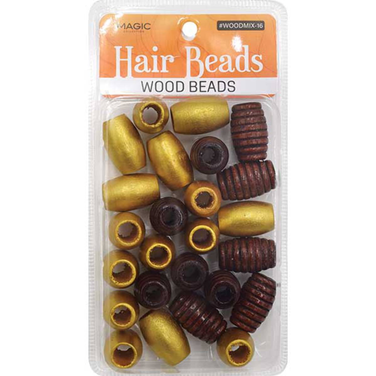 MAGIC COLLECTION - Hair Beads Wood Beads #WOODMIX-16 - Walmart.com