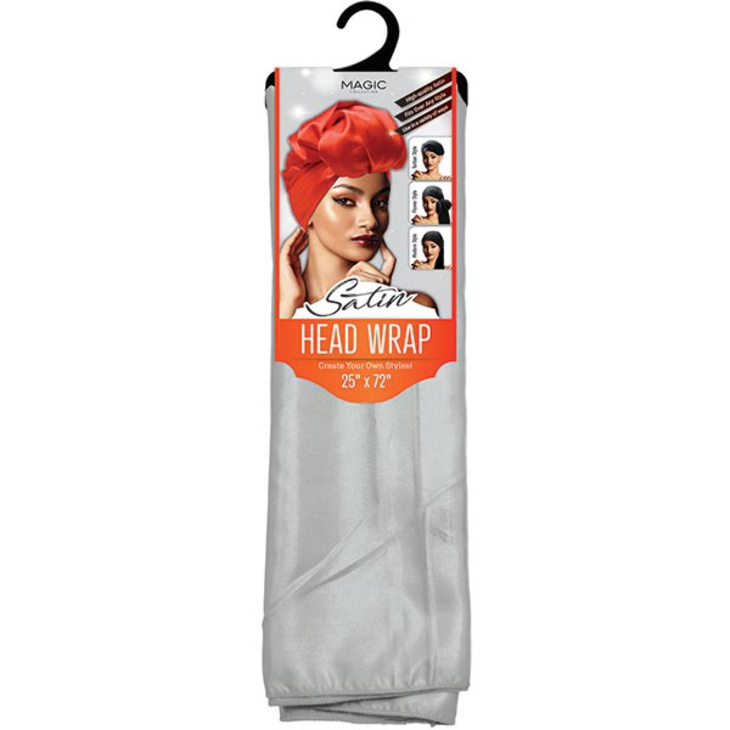 MAGIC COLLECTION - Satin Head Wrap 25"x72" SOLID (#SCA45) - Walmart.com