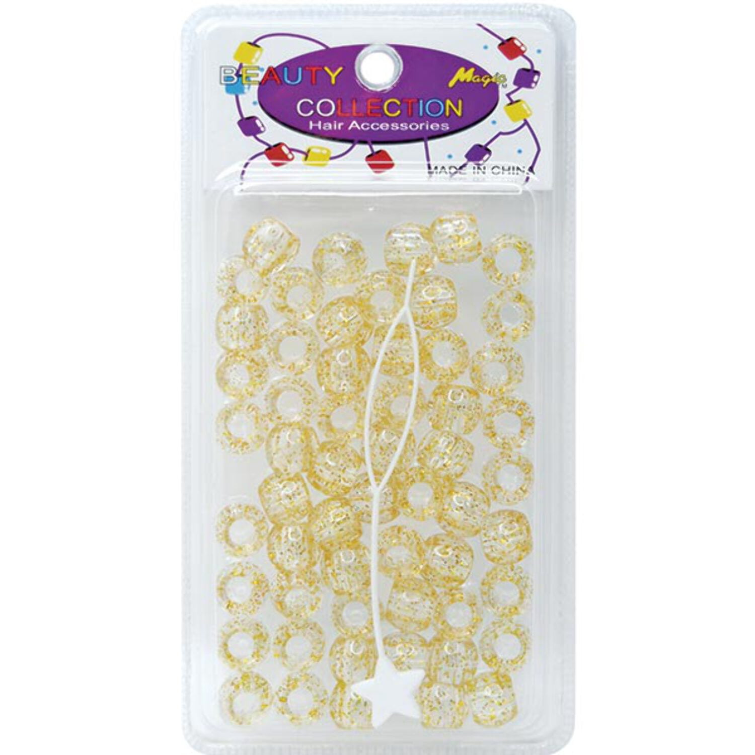 MAGIC COLLECTION - Small Round Glitter Hair Bead Gold - Walmart.com