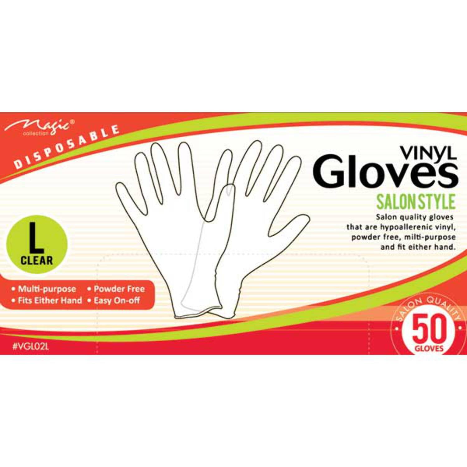 MAGIC COLLECTION - Vinyl Gloves Clear 50PCs LARGE - Walmart.com