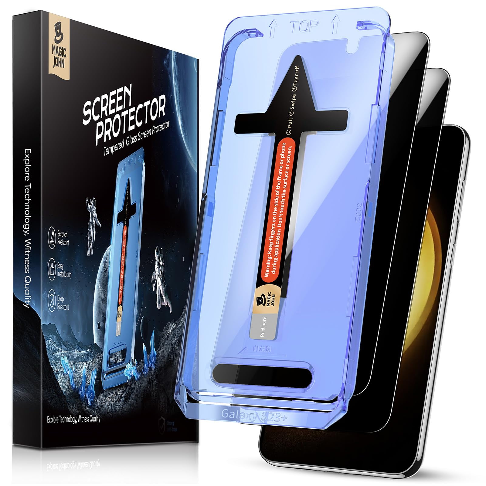 MAGIC JOHN 2 Pack for Samsung Galaxy S23 Plus/ S23+ (6.6 Inch) Privacy ...