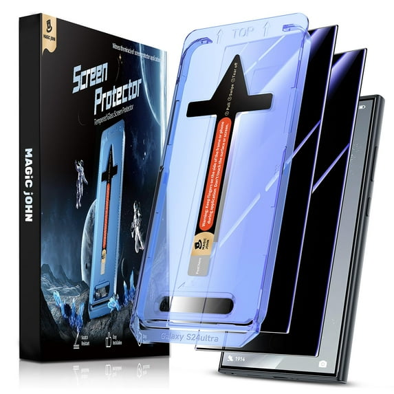 MAGIC JOHN 2 Pack for Samsung Galaxy S24 Ultra Privacy Glass Screen ...