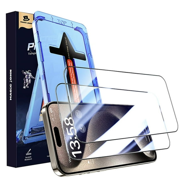 MAGIC JOHN Screen Protector for iPhone 15 Pro Max 6.7 inch Tempered ...