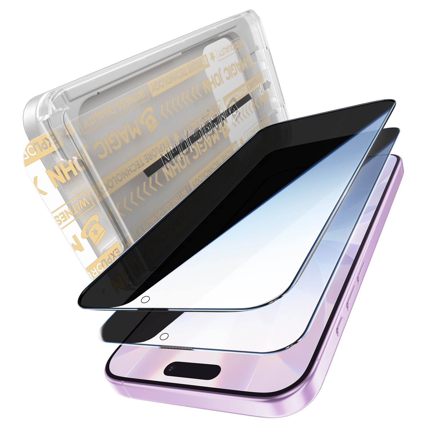 MAGIC JOHN 3rd GEN Private Screen Protector for iPhone 17 Corning ...